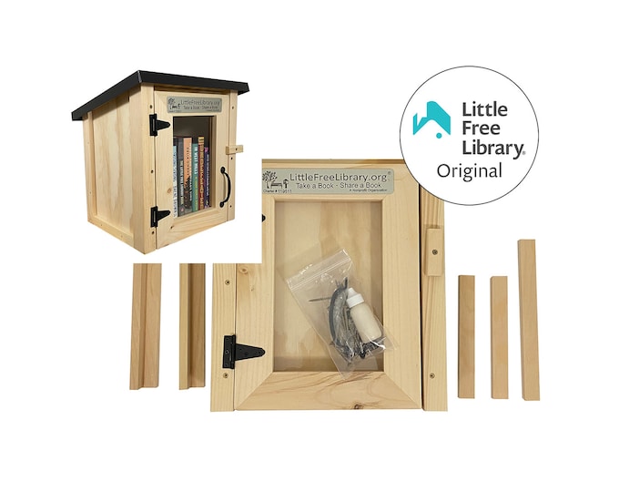 LITTLE FREE LIBRARY® Mini Kit With Official Charter Sign & World Map ...