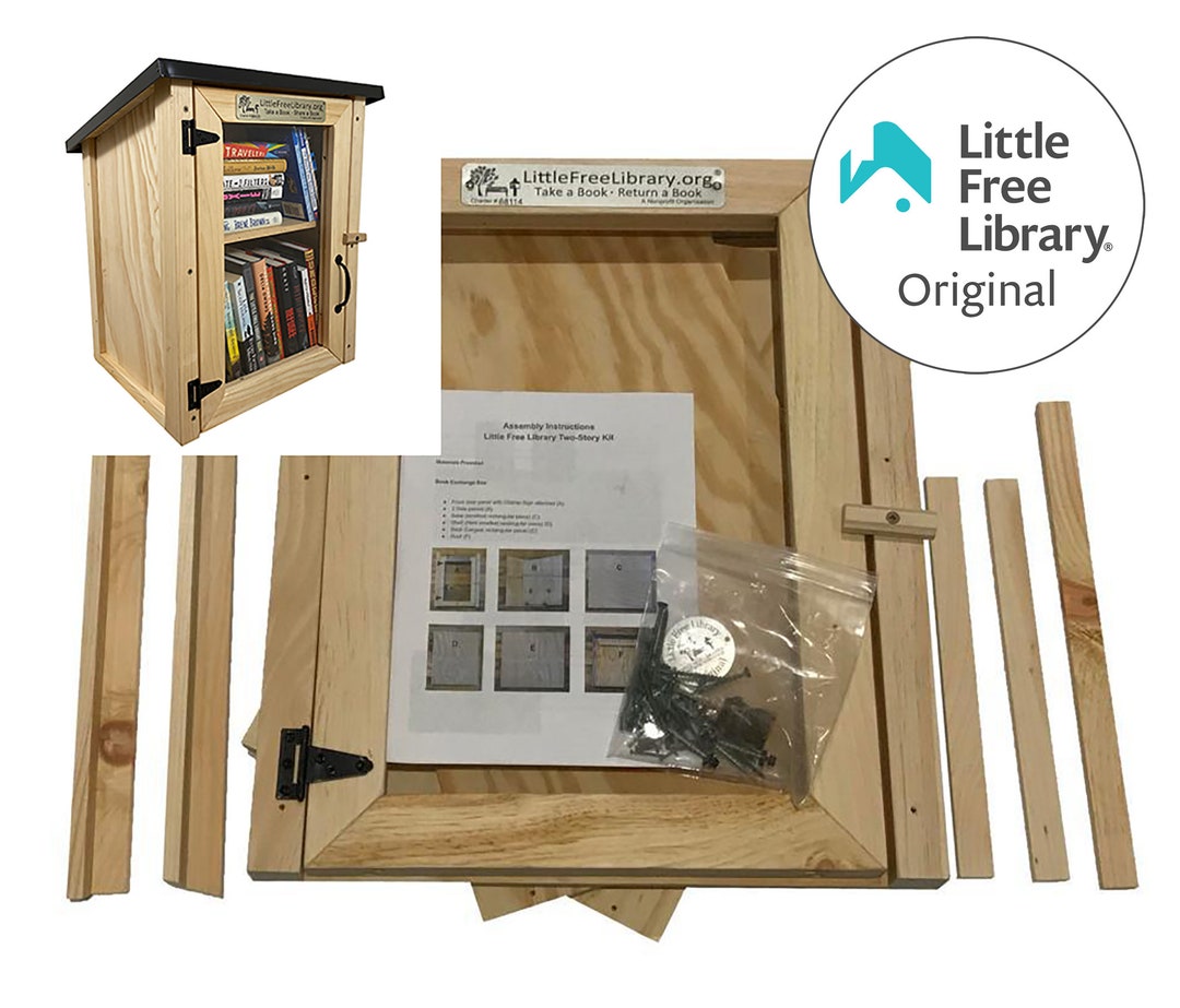 LITTLE FREE LIBRARY® Two Story Kit With Official Charter Sign & World ...