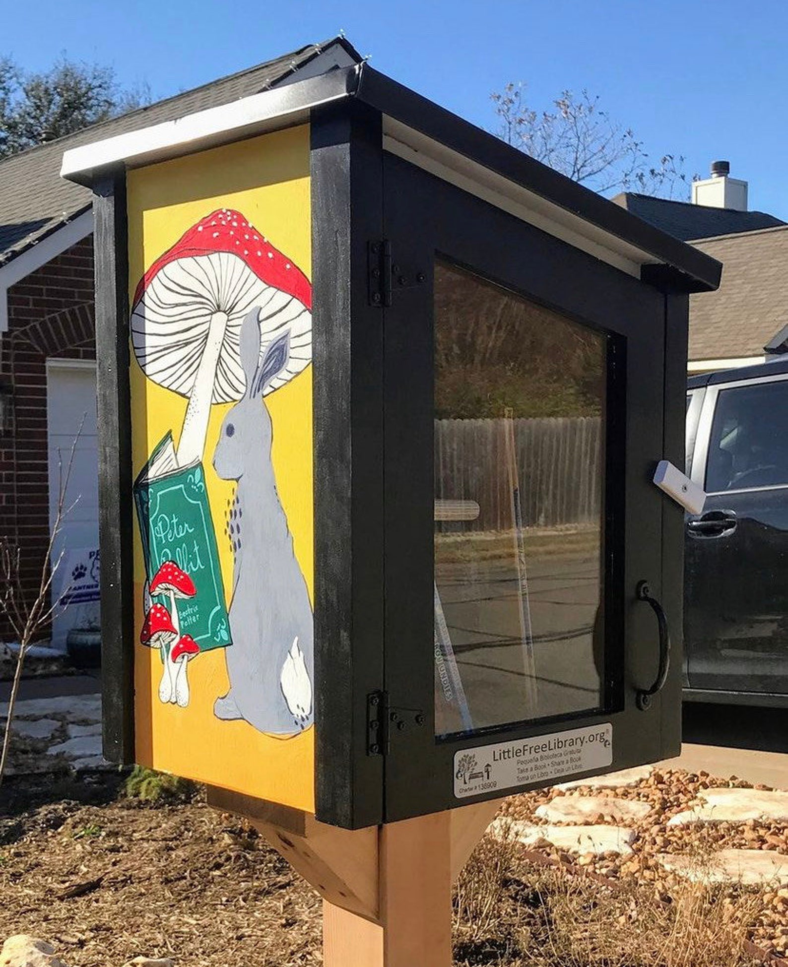 LITTLE FREE LIBRARY® Two Story Modern With Official Charter Sign ...