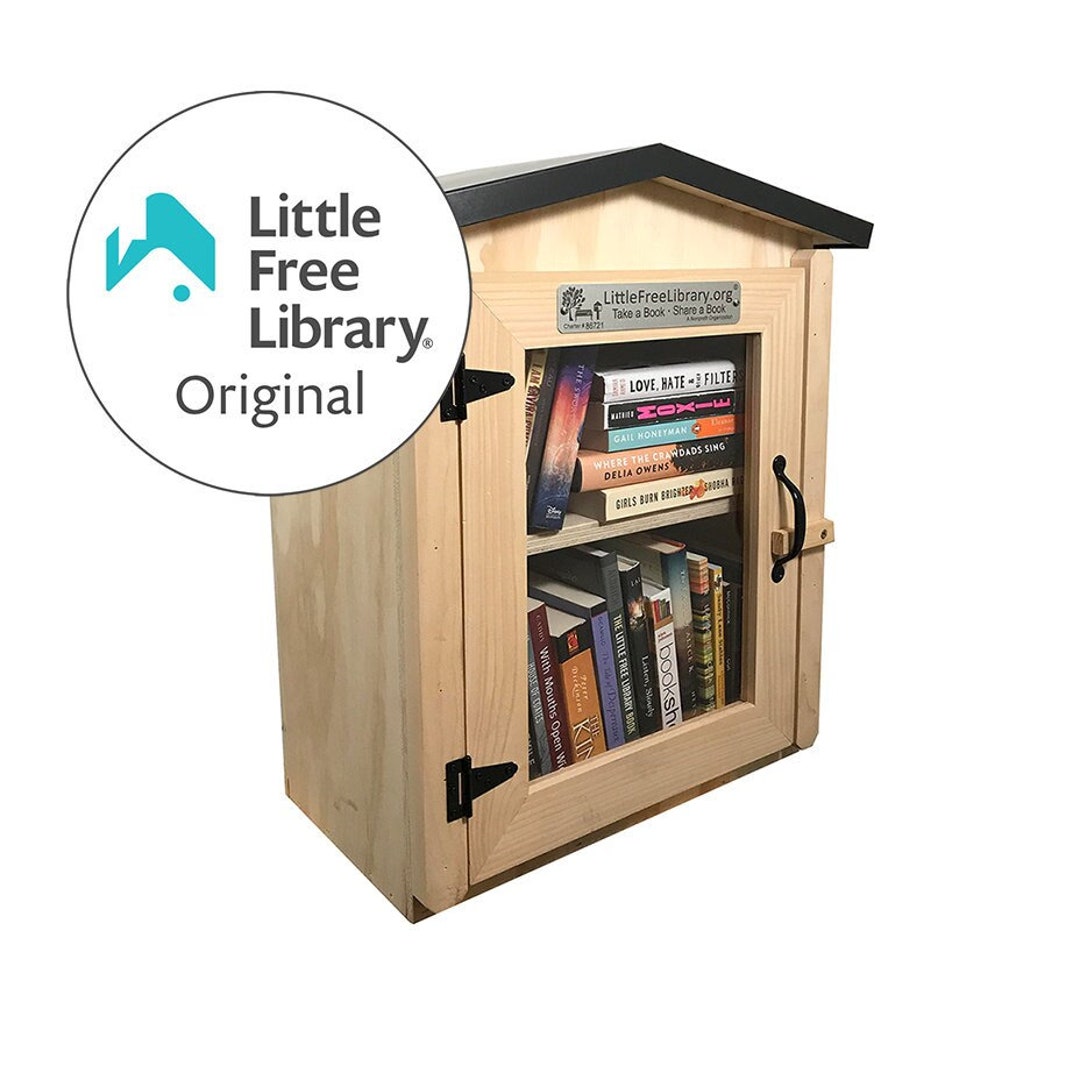 LITTLE FREE LIBRARY® Two Story Gable With Official Charter Sign & World ...