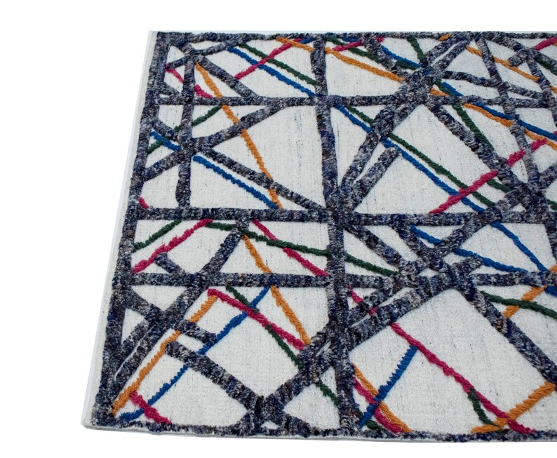Multicolor 4x6 Modern Abstract Geometric Rug Oriental - Etsy