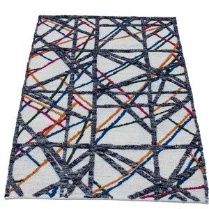 Multicolor 4x6 Modern Abstract Geometric Rug Oriental Natural 4'0 X 6'0 ...
