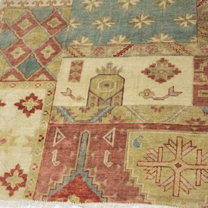 Multicolor 8x10 Geometric Patchwork Rug Oriental Natural 9'10x8'2 Area ...