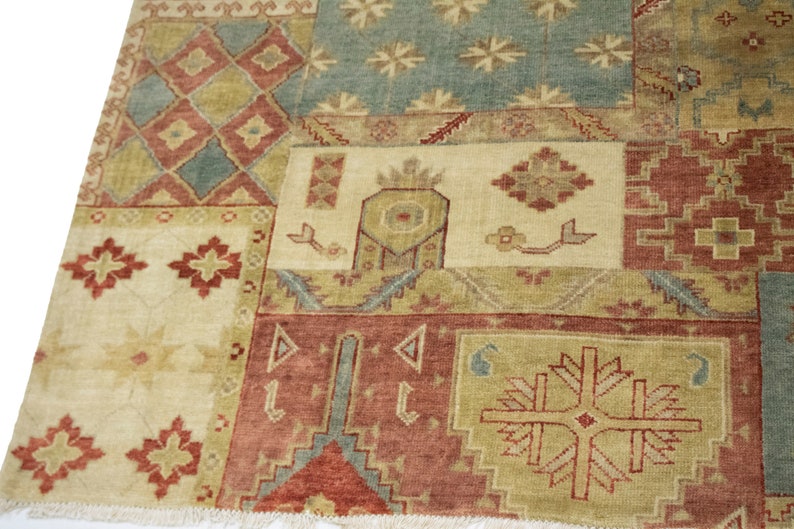 Multicolor 8x10 Geometric Patchwork Rug Oriental Natural | Etsy