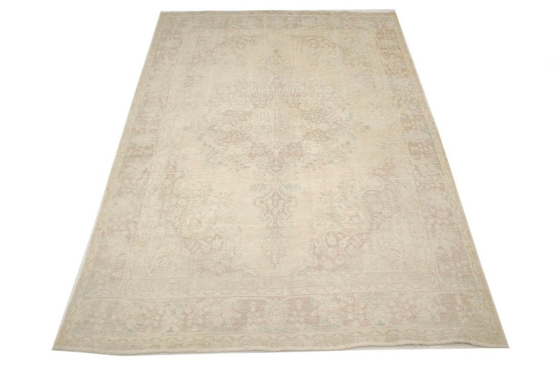 Muted Beige 10x7 Antique Distressed Turkish Rug Oriental Natural 6'6x9 ...