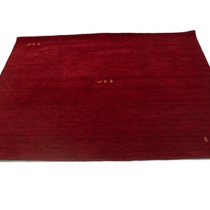 Maroon Modern Solid Color Tribal Rug Contemporary Style Natural Wool ...
