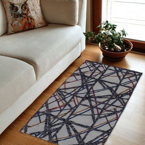 Multicolor 4x6 Modern Abstract Geometric Rug Oriental | Etsy