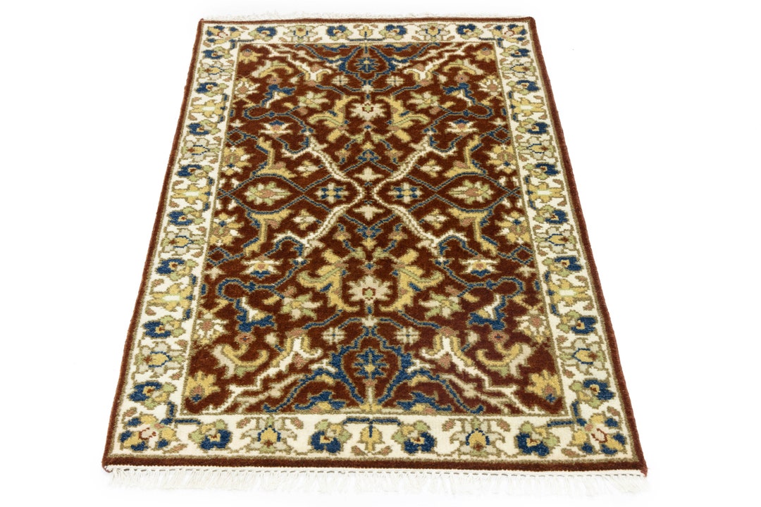 Rust 3X5 Floral Chobi Rug Oriental Natural Wool 3'0x4'11 Area Rug ...