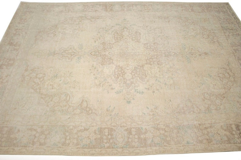 Muted Beige 10x7 Antique Distressed Turkish Rug Oriental - Etsy