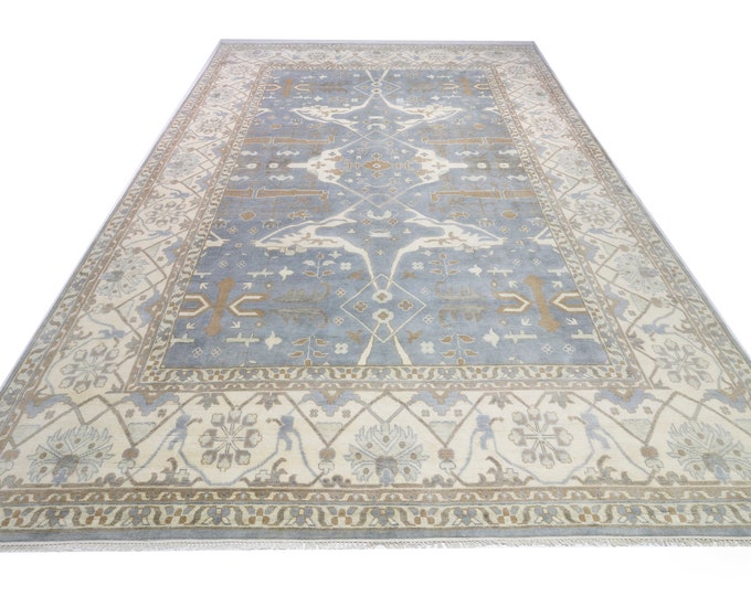 10x12 Blue Beige Heriz Wool Hand-knotted Vintage Large Rug, Rugs for ...
