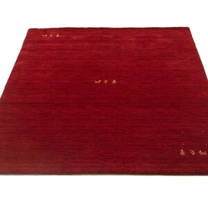 Maroon Modern Solid Color Tribal Rug Contemporary Style Natural Wool ...