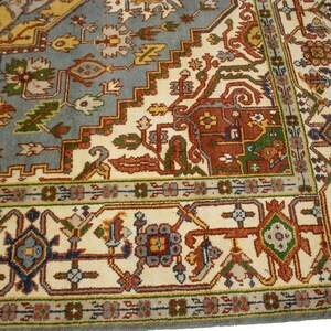 Gray 9x12 Geometric Heriz Serapi Rug Oriental Natural 12'1x8'11 Area ...