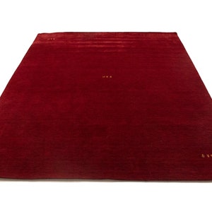 Maroon Modern Solid Color Tribal Rug Contemporary Style Natural Wool ...
