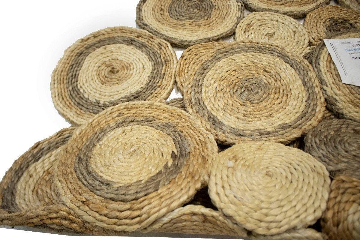 Reversible Braided Style 4x4 Jute Modern Round Rug Oriental | Etsy