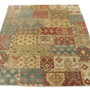 Multicolor 8x10 Geoemtric Patchwork Rug Oriental Natural 9'10x8'3 Area ...
