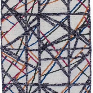 Multicolor 4x6 Modern Abstract Geometric Rug Oriental Natural 4'0 X 6'0 ...