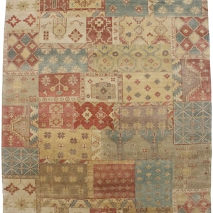 Multicolor 8x10 Geoemtric Patchwork Rug Oriental Natural 9'10x8'3 Area ...