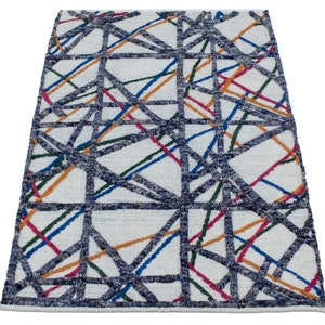 Multicolor 4x6 Modern Abstract Geometric Rug Oriental Natural 4'0 X 6'0 ...