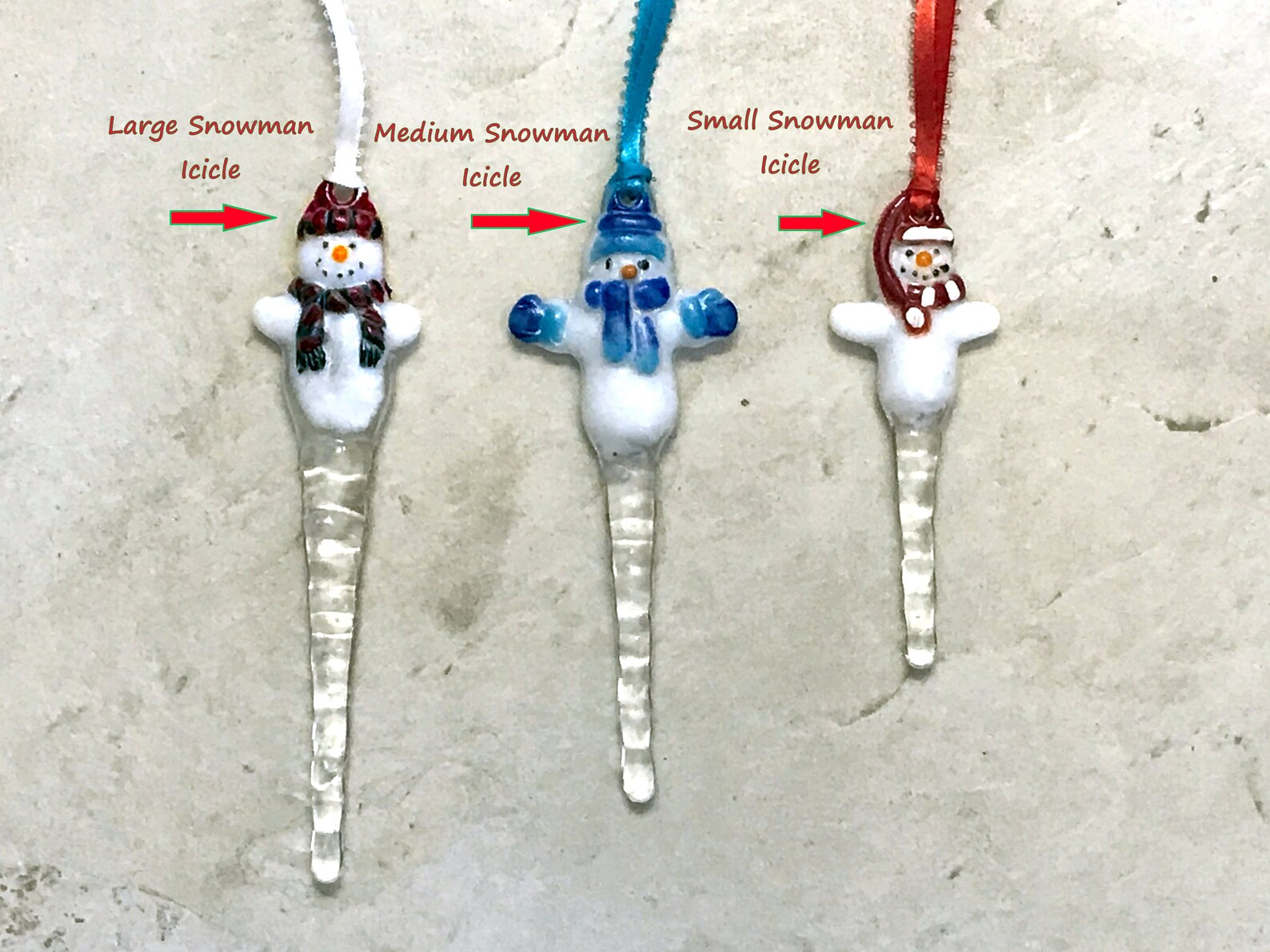 Kiln Formed Glass Large Snowman Snowperson Icicle Ornament Christmas ...