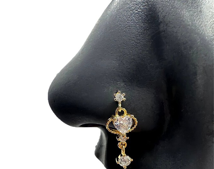 Gold Claw Dangling Nose Ring - Etsy