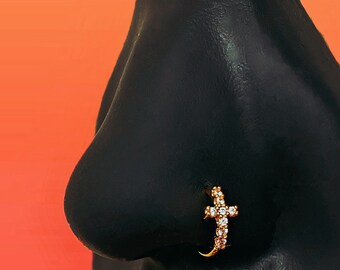 Cross Nose Ring - Etsy