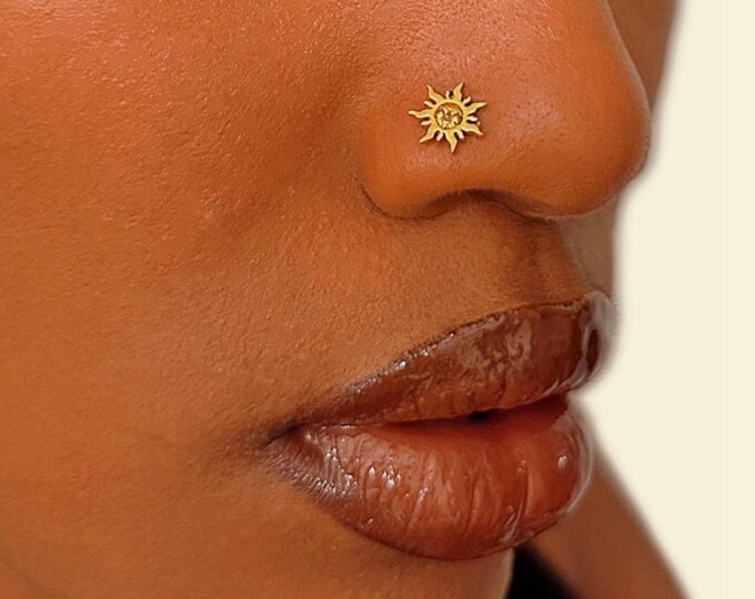 Tribal Sun Nose Stud, Nose Pin, Nose Jewelry, Nose Piercings, 20g Nose ...