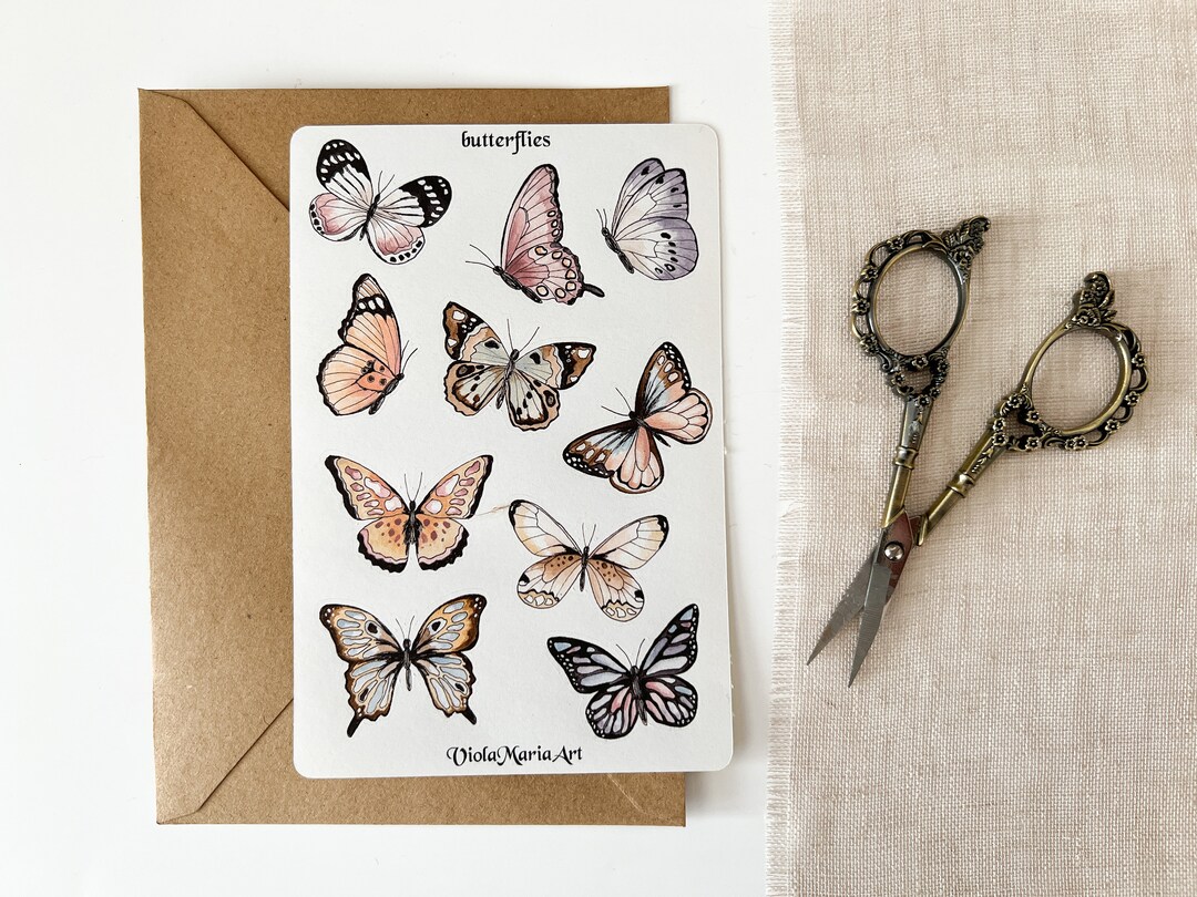 Butterflies Sticker Sheet Bullet Journal Sticker Sheet - Etsy
