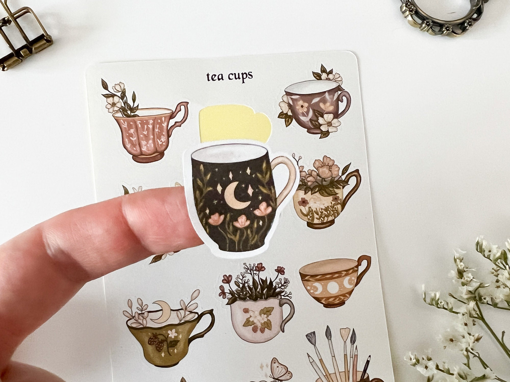 Teetassen Aufkleberblatt Bullet Journal Sticker Sheet - Etsy.de
