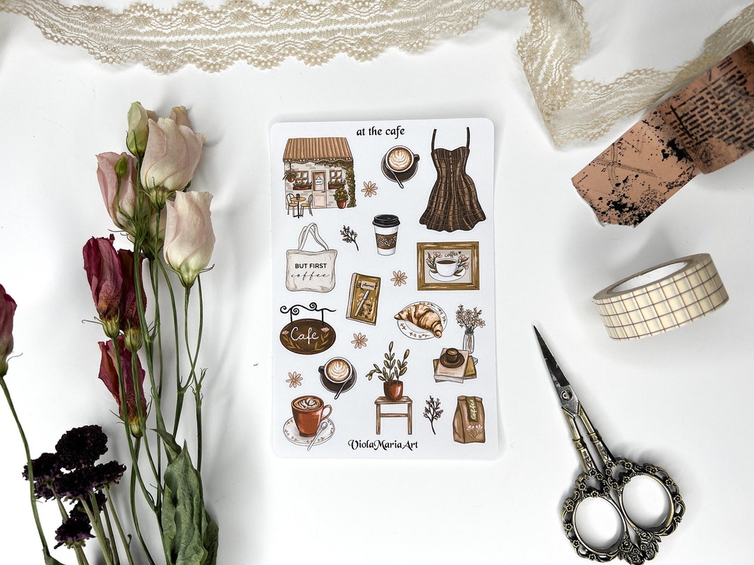 At the Cafe Sticker Sheet Bullet Journal Sticker Sheet Planner Stickers ...