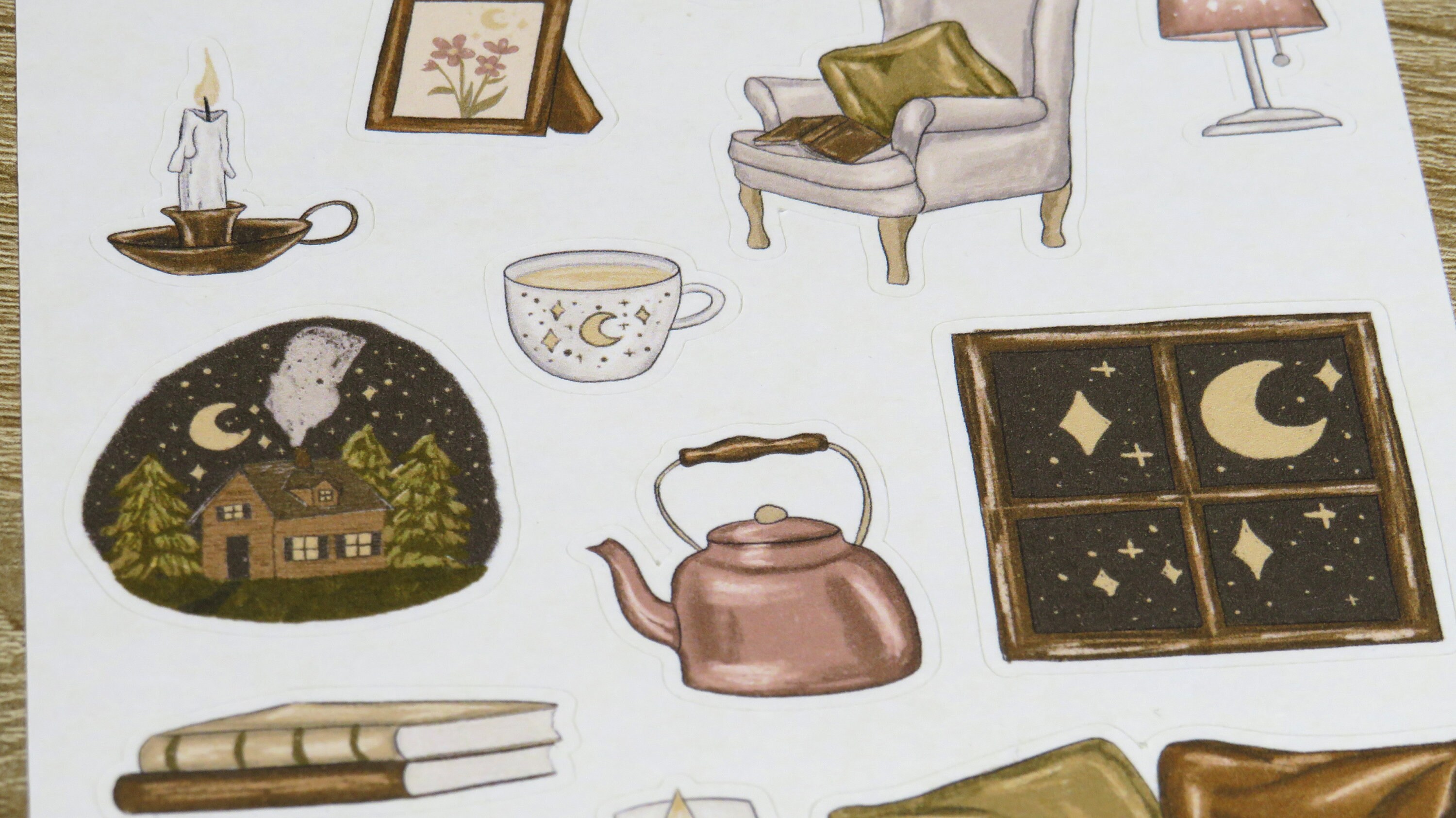 Cozy Evening Sticker Sheet Journaling Stickers Bullet | Etsy