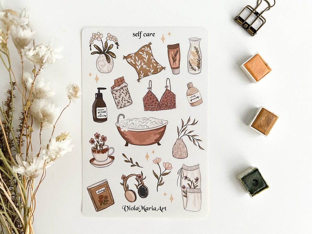 Self Care Sticker Sheet, Bullet Journal Sticker, Bujo Stickers ...
