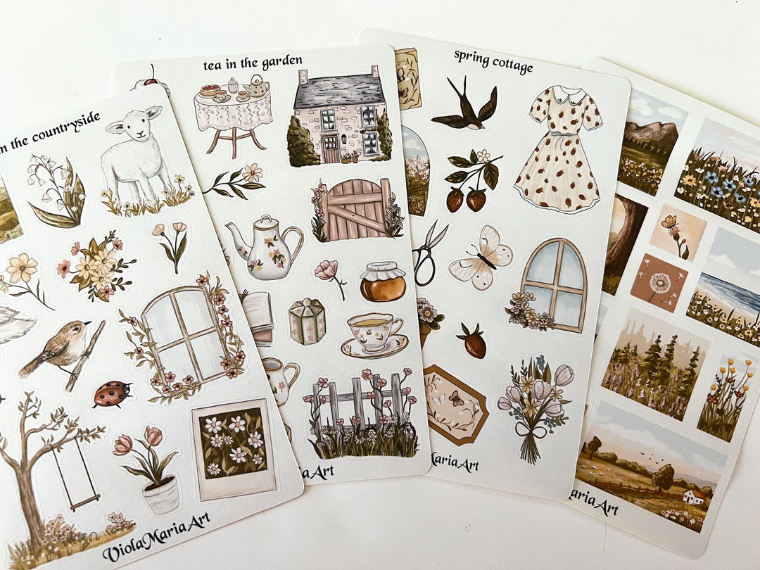 Spring Sticker Bundle, Sticker Pack, Bundle Stickers, Cottagecore ...