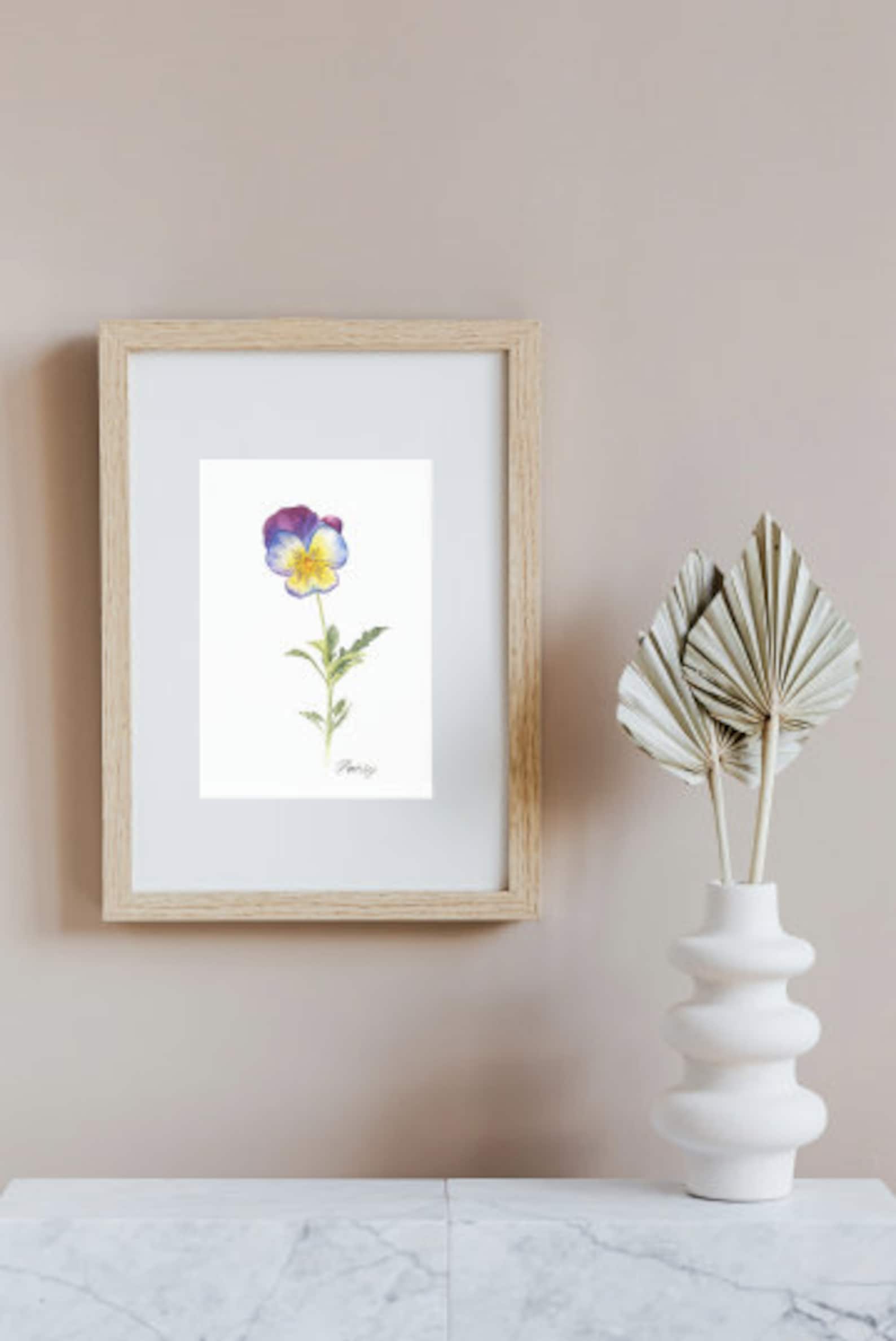 Pansy Watercolor Realistic Botanical Fine Art Print - Etsy