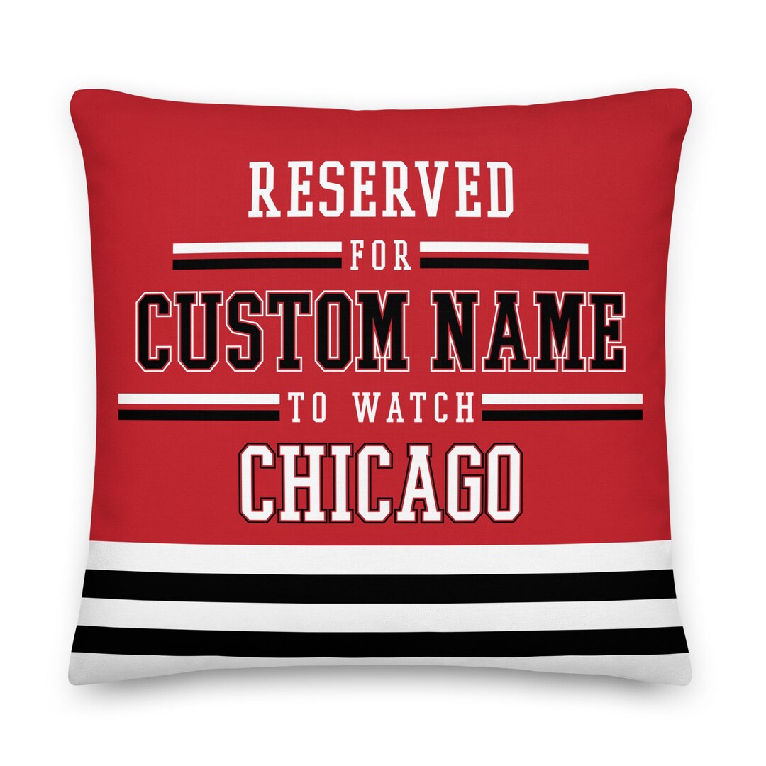 Chicago Personalized Name Hockey Pillowcase, Cushion, Ice Hockey, Gift ...