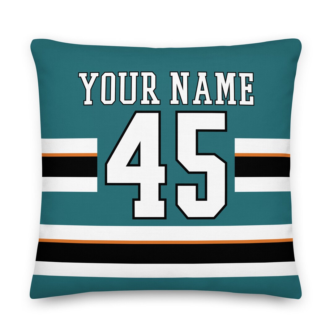 San Jose Personalized Name & Number Hockey Pillowcase, Cushion, Ice ...