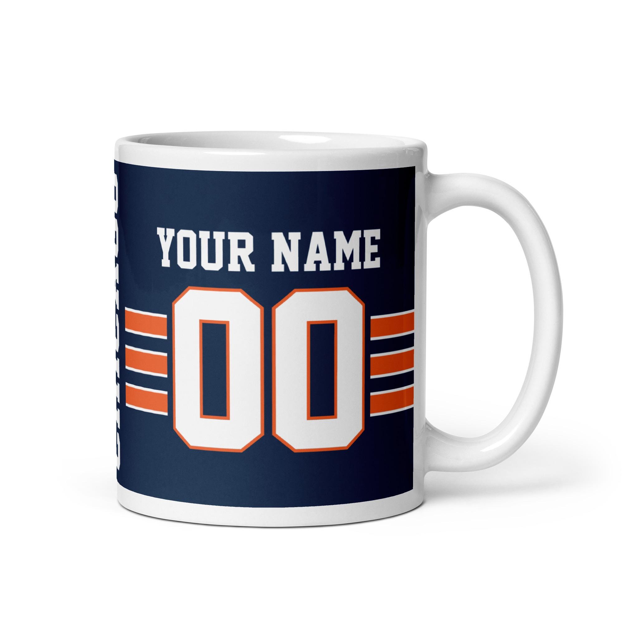 Chicago Name & Number Football Mug, Gift for Dad, Gift for Mom, Unique ...