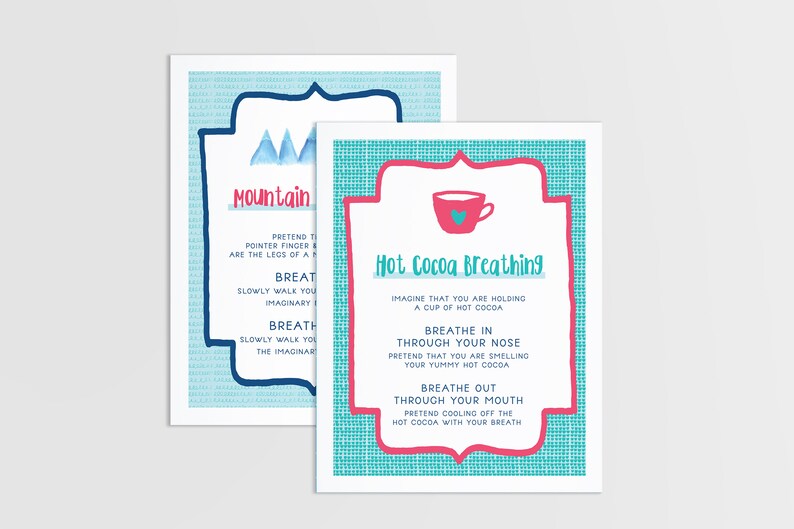 Printable Deep Breathing Posters - Set of 4 Signs for Kids - Classroom ...