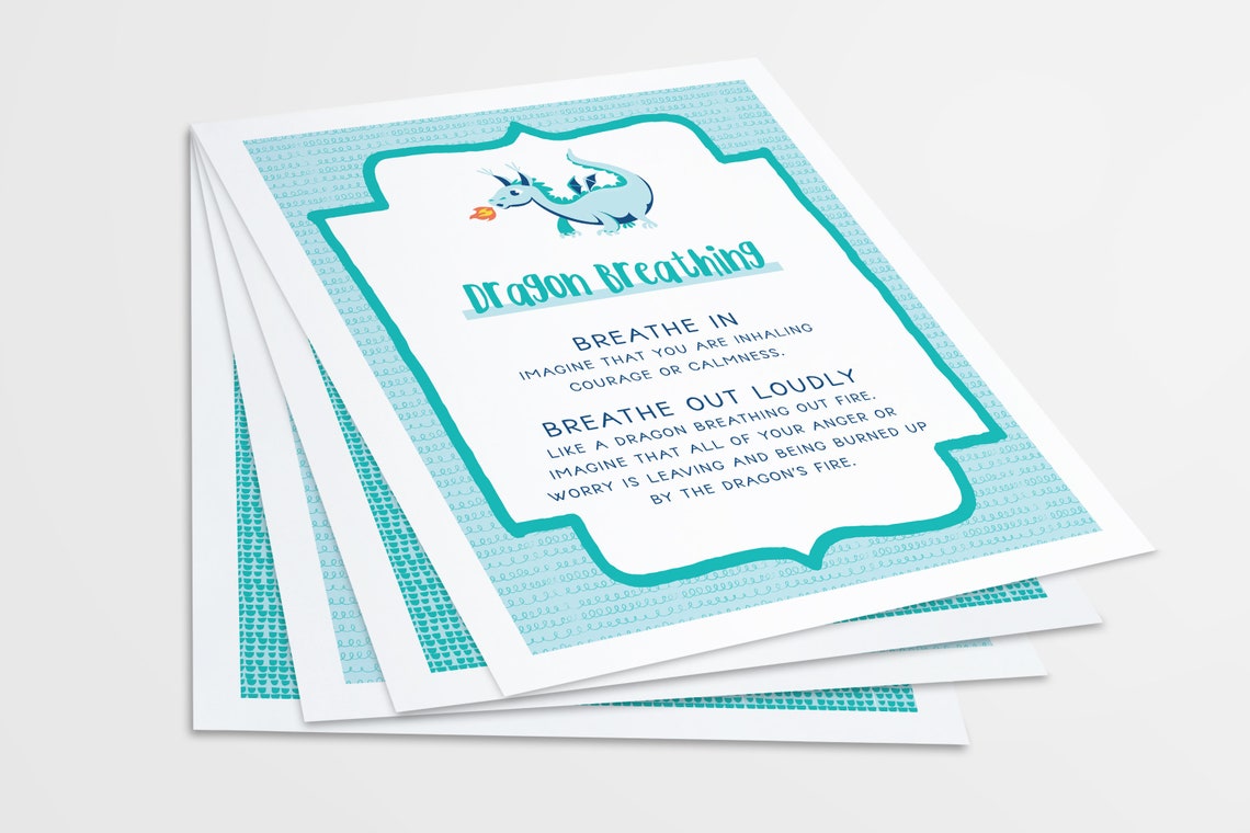 Printable Deep Breathing Posters Set of 4 Signs for Kids - Etsy