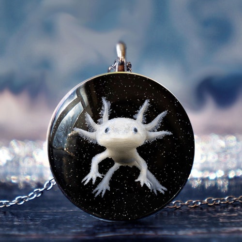Axolotl Jewelry Axolotl Pendant Fish Necklace Leucistic - Etsy