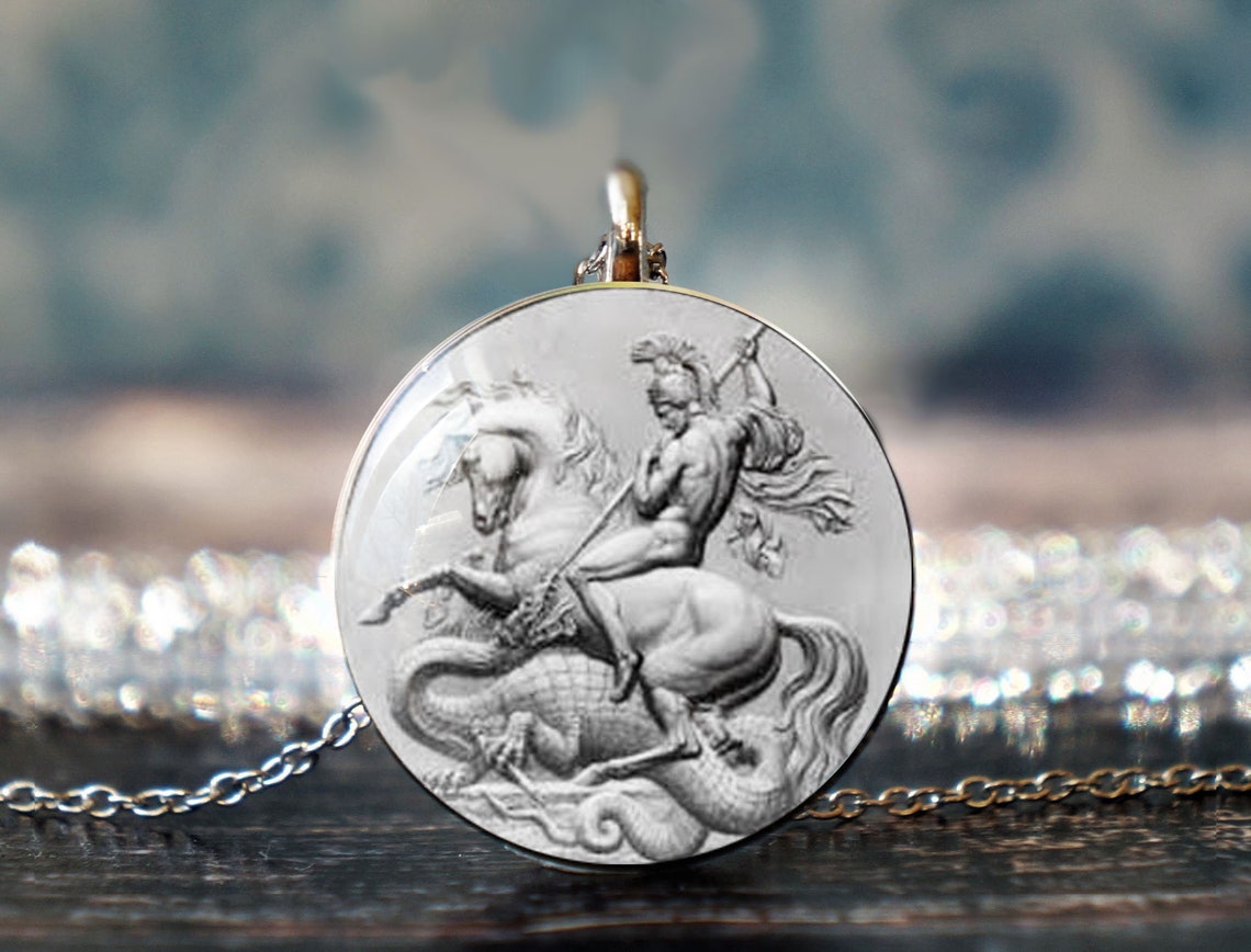 St George Necklace St George Pendant Religious Jewelry - Etsy