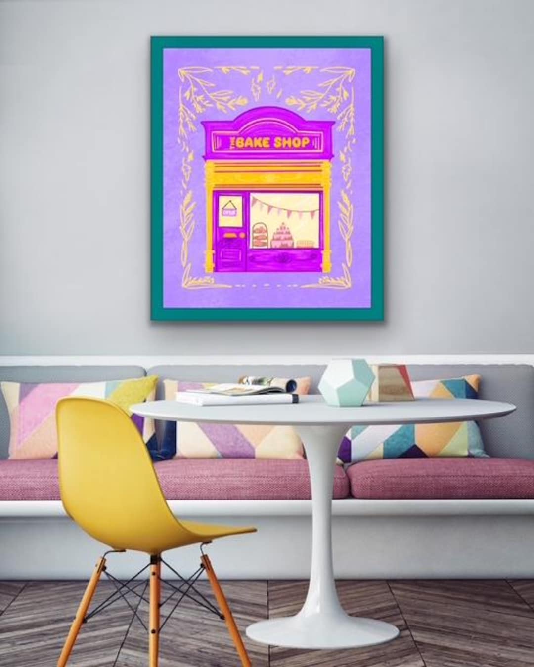 Bakery Art Print- Bakers Poster- Colorful Bakery- Bakery Home Decor ...
