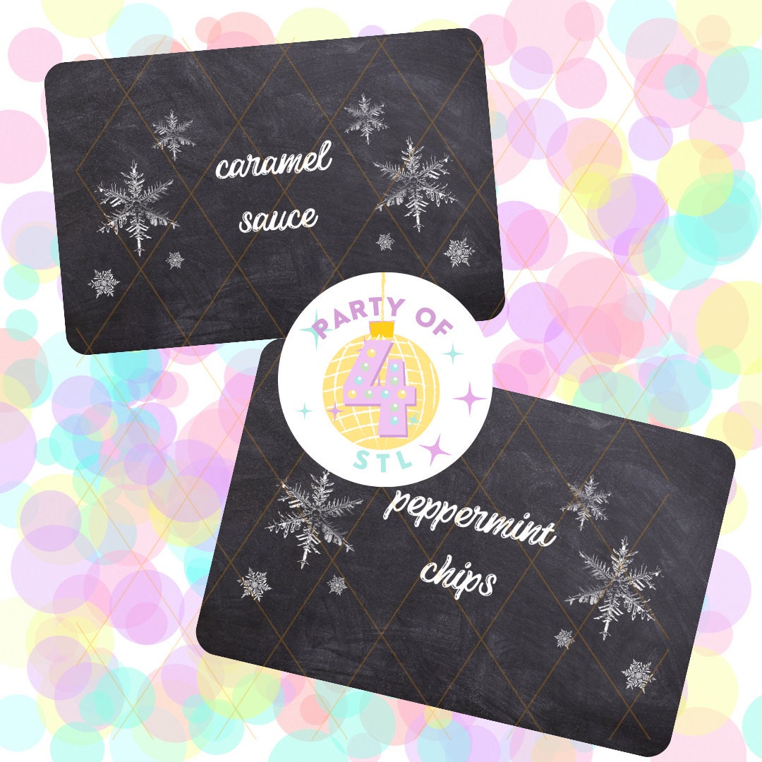 Winter Hot Chocolate Bar Labels | Christmas Party (digital Download) - Etsy
