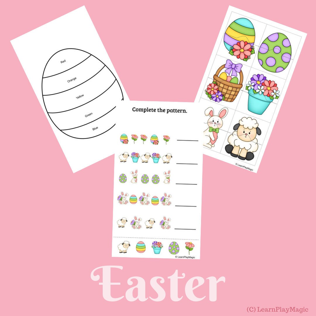 Easter Preschool Worksheets | Spring Prek Activities (11 Pages) - Etsy
