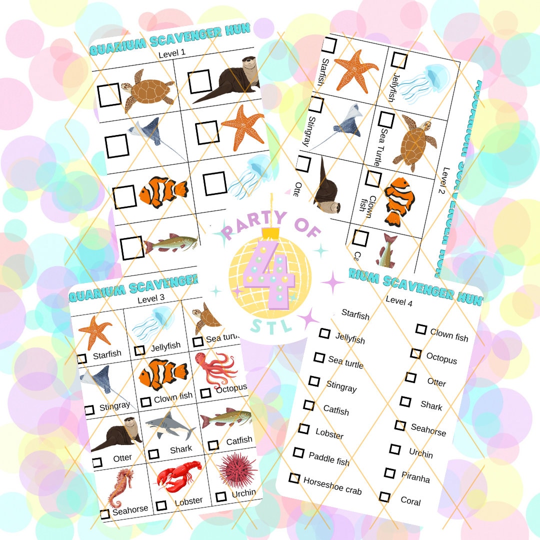 Aquarium Scavenger Hunt | Scavenger Hunt | Differentiated | Aquarium ...