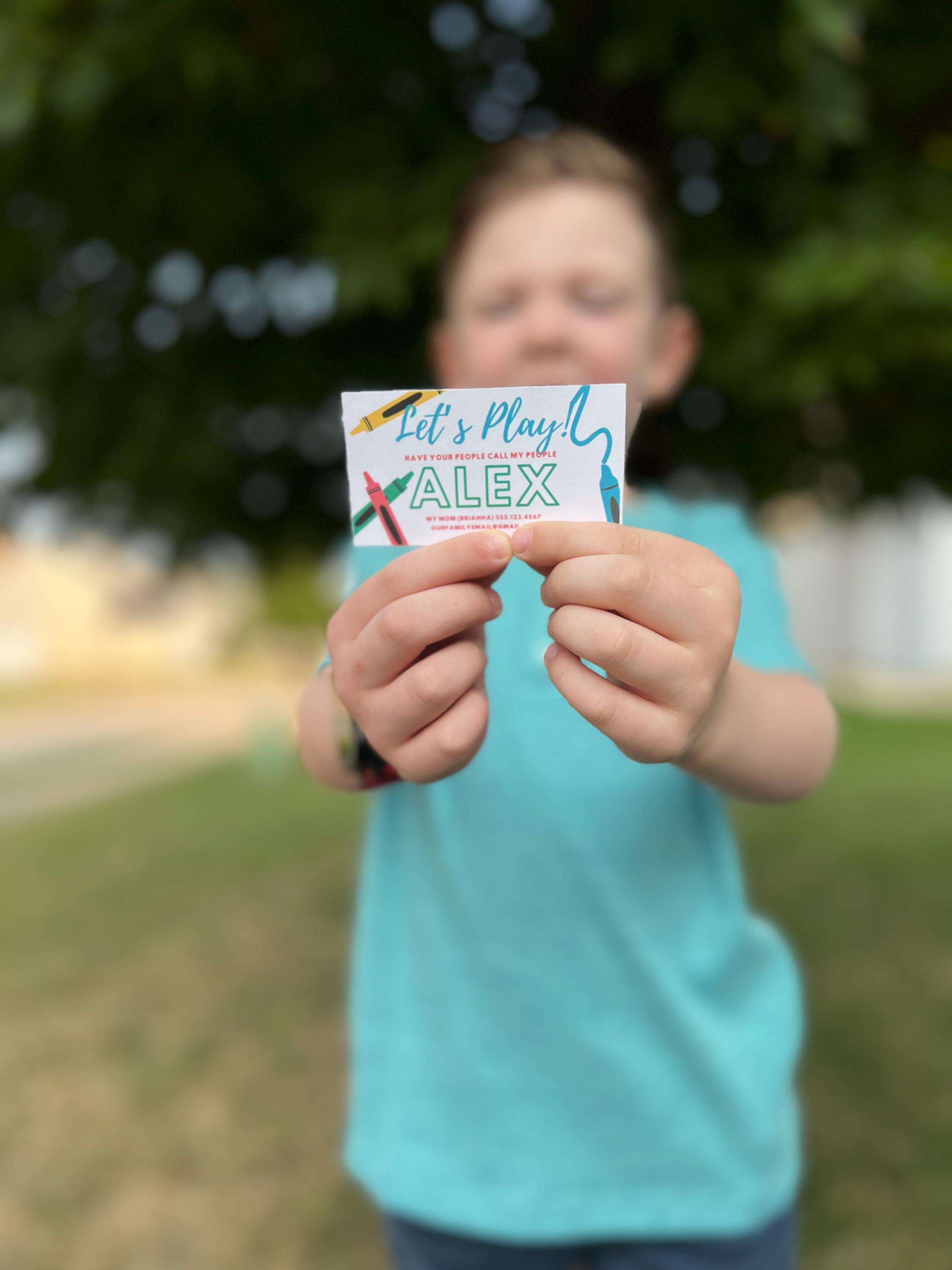 Video Game Kids Business Card | Kid Business Cards | Play Date Card ...