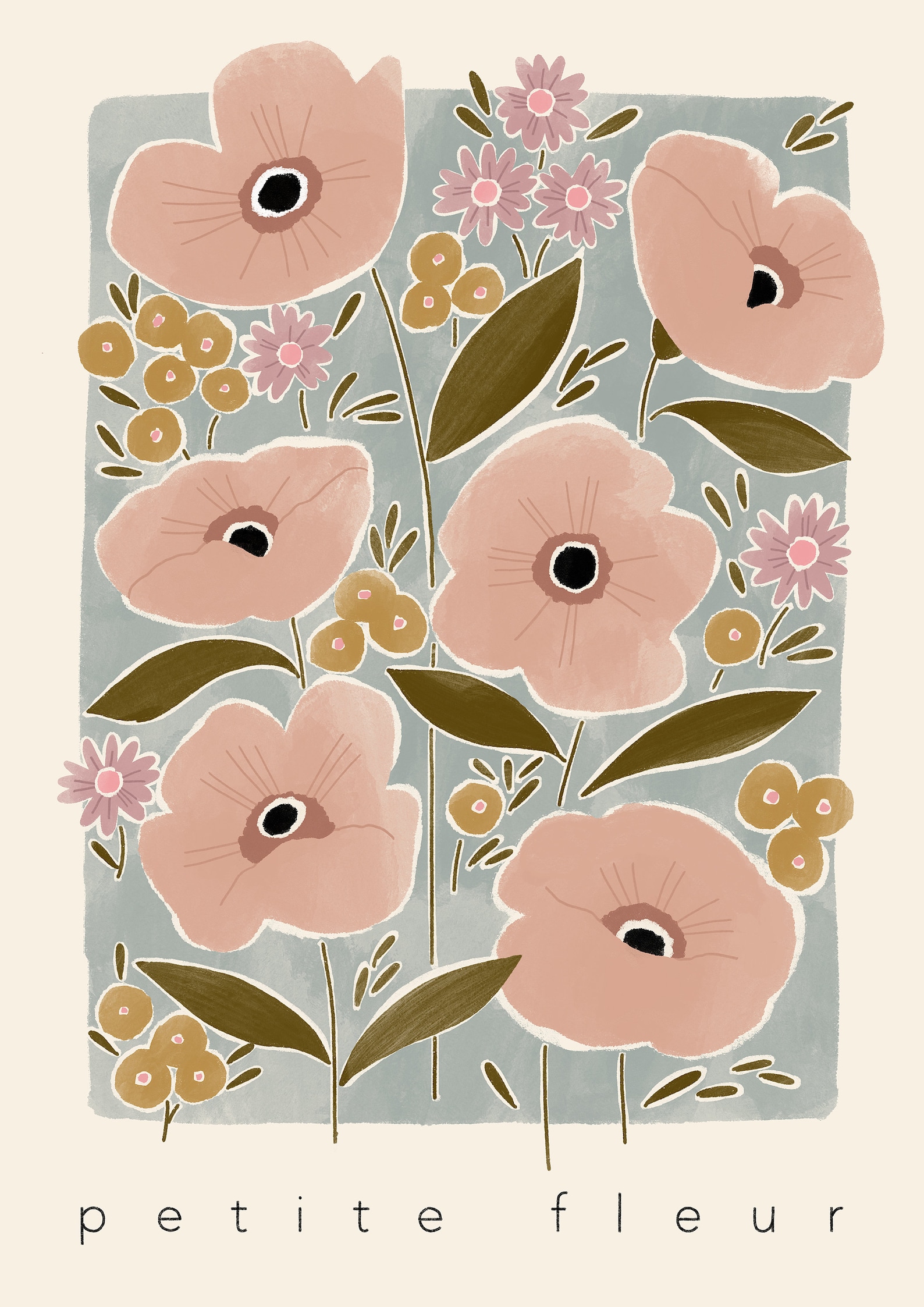 Petite Fleur . 3 Affiche de fleurs Illustration Art Print - Etsy France