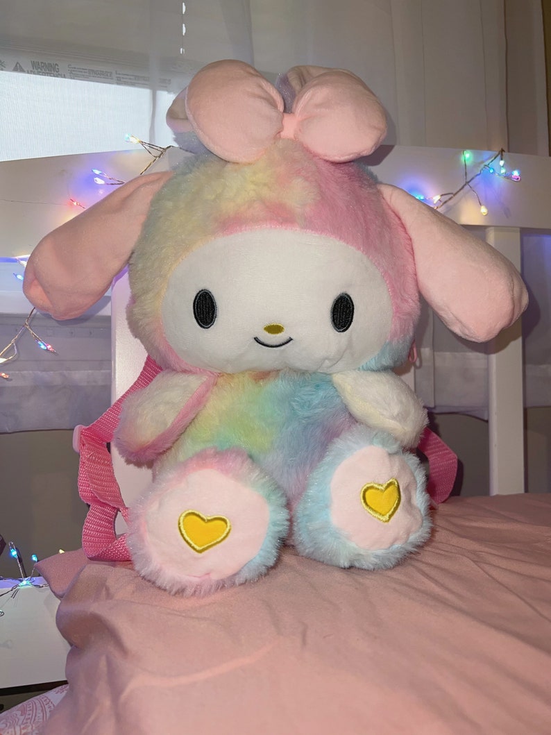 Rainbow Sanrio Plush Backpack Bag - Etsy