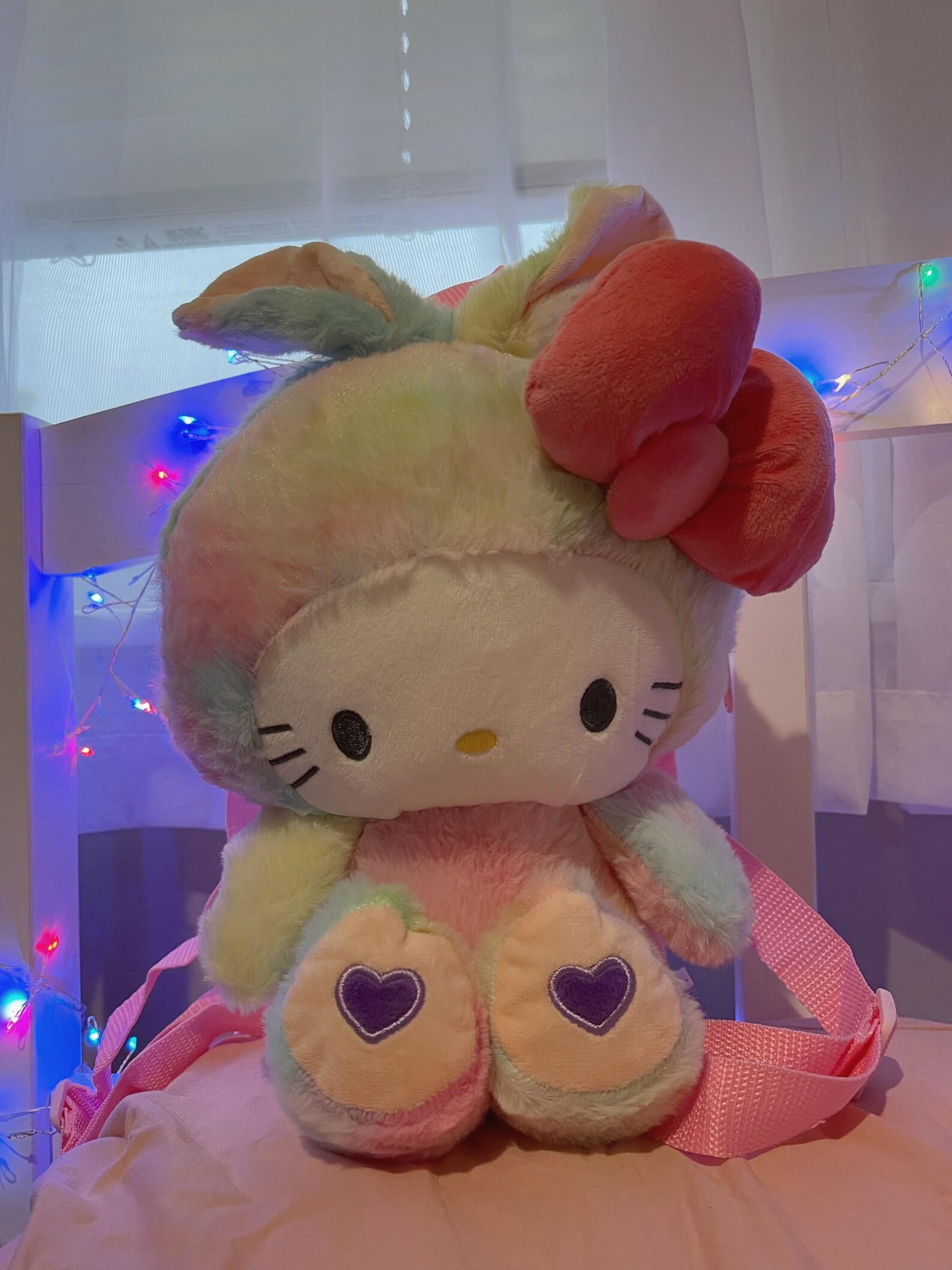 Rainbow Sanrio Plush Backpack Bag - Etsy