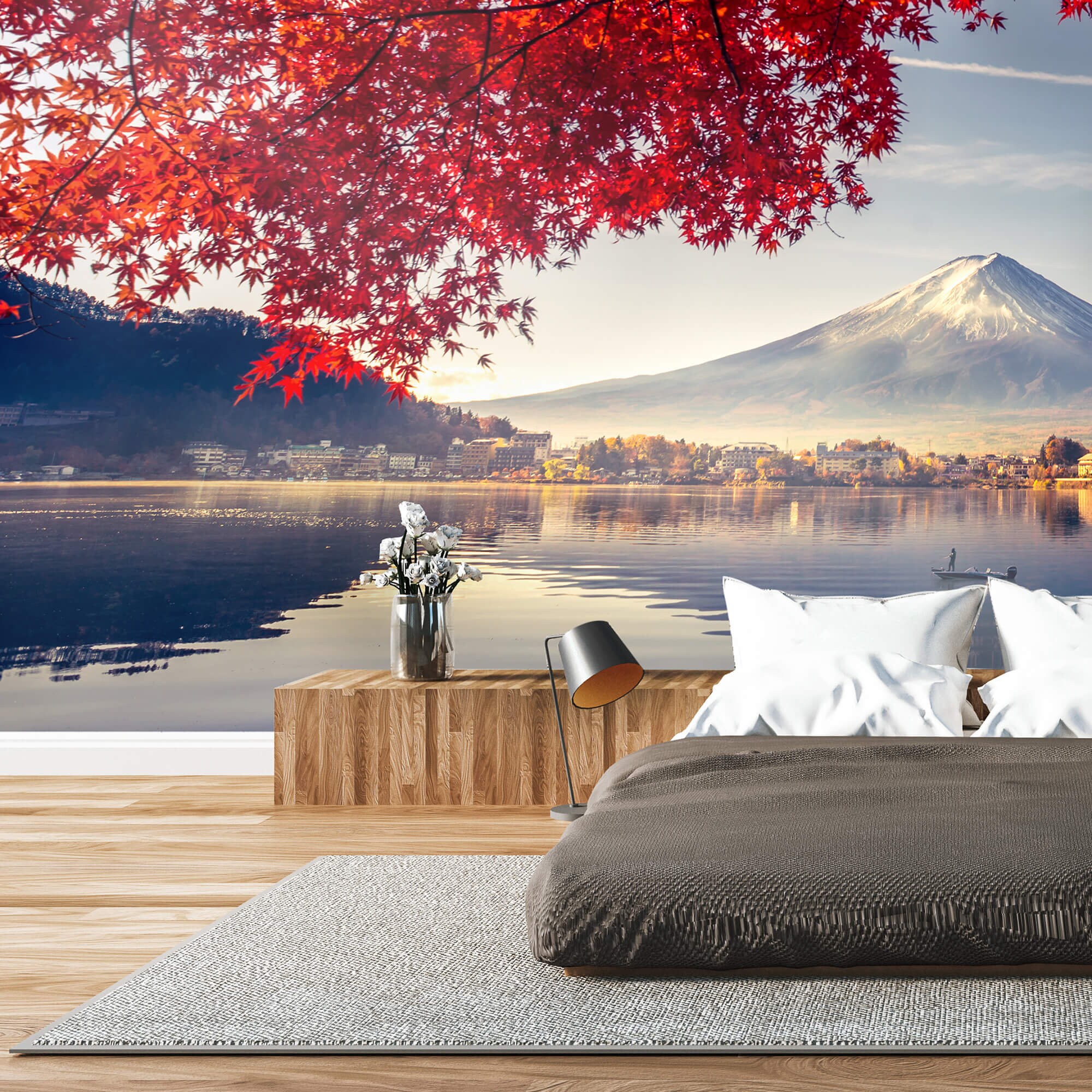 Mount Fuji Wall Mural / Oriental Style Wallpaper / Kawaguchiko Lake ...