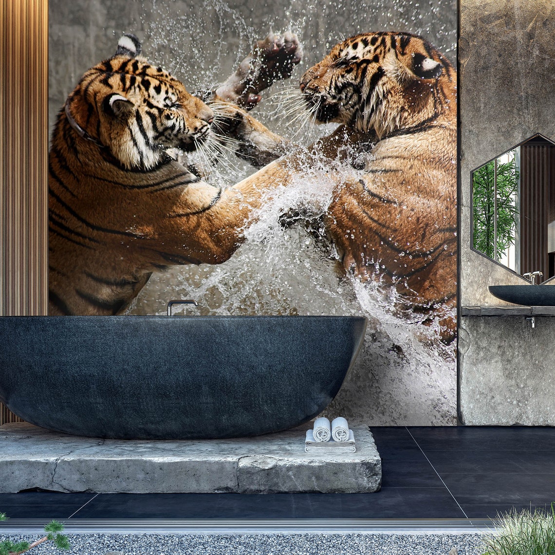 Fighting Tigers Wall Mural / Wildlife / Fierce Animals / Tiger ...